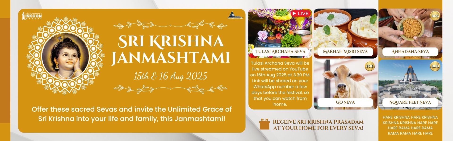 Sri Krishna Janmashtami 2025 - ISKCON Mysore